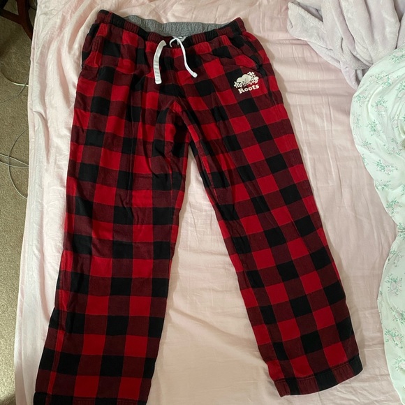 Roots | Intimates & Sleepwear | Cozy Red And Black Checkered Pajamas ...